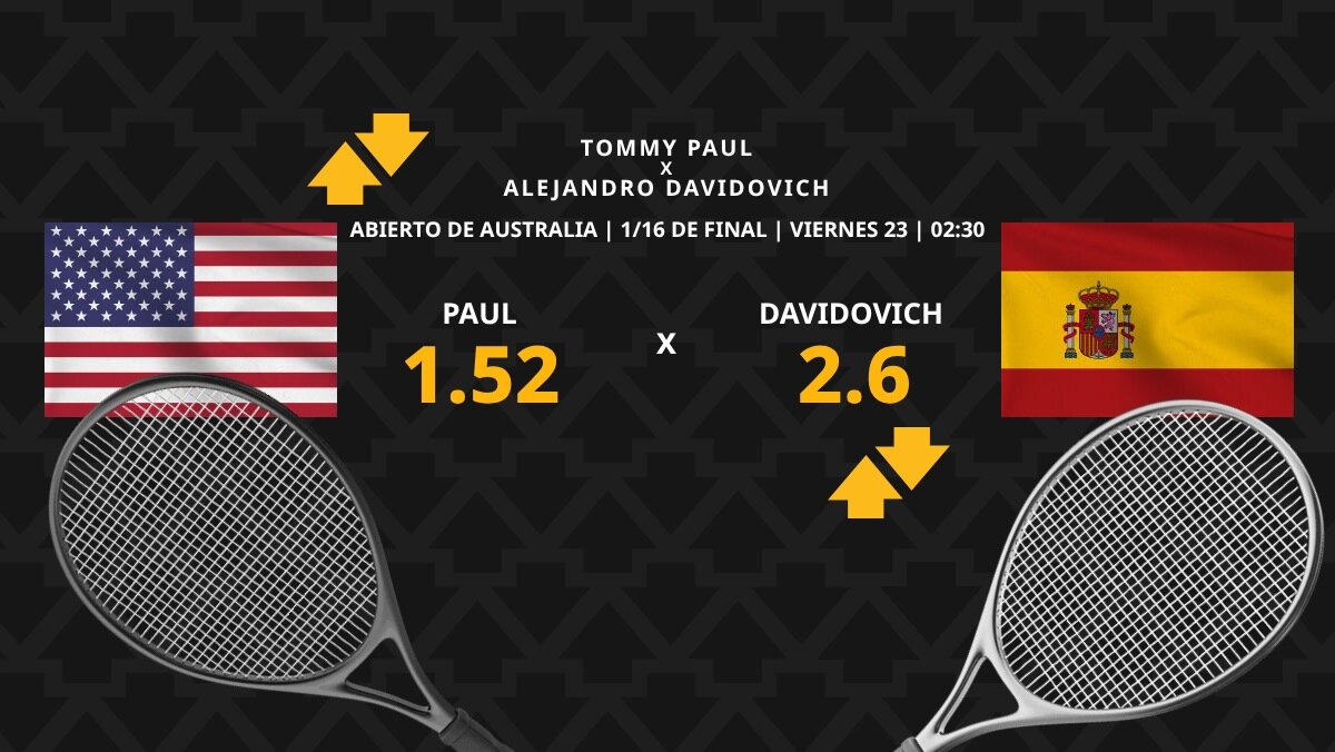 Tommy Paul vs. Alejandro Davidovich: horario, dónde ver, estadísticas y ...